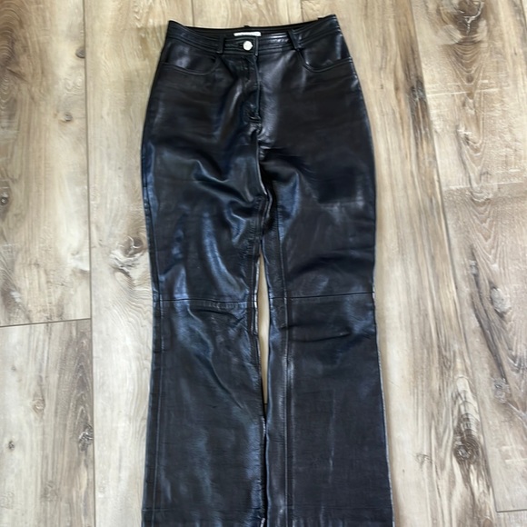 Celine | Pants & Jumpsuits | Celine Black Leather Pants Size 38 | Poshmark
